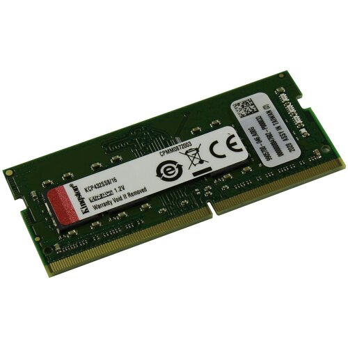 Оперативная память Kingston 16 ГБ DDR4 3200 МГц SODIMM CL22 KCP432SS8/16
