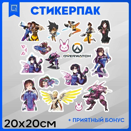 Набор наклеек стикеры на телефон Overwatch Овервотч 20x20