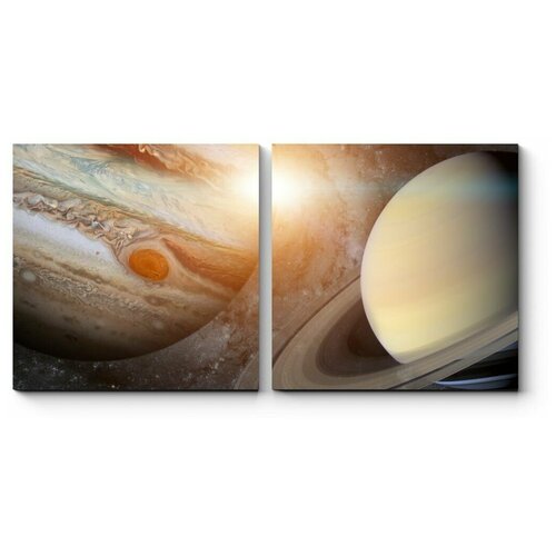 Модульная картина Кольца Сатурна 80x40