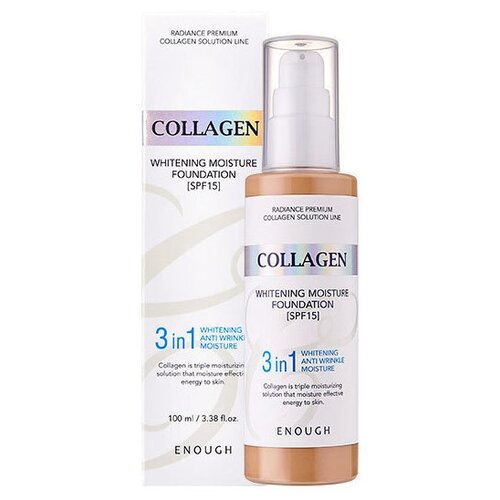 Enough тональный крем Collagen Whitening Moisture Foundation, SPF 15, 100 мл/100 г, оттенок: тон №23, 1 шт.