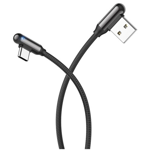 Кабель USB - Type-C HOCO U77, 1.2м, круглый, 3.0A, нейлон, цвет: чёрный