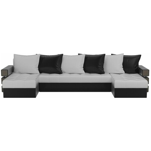П-образный диван Венеция, белый; черный