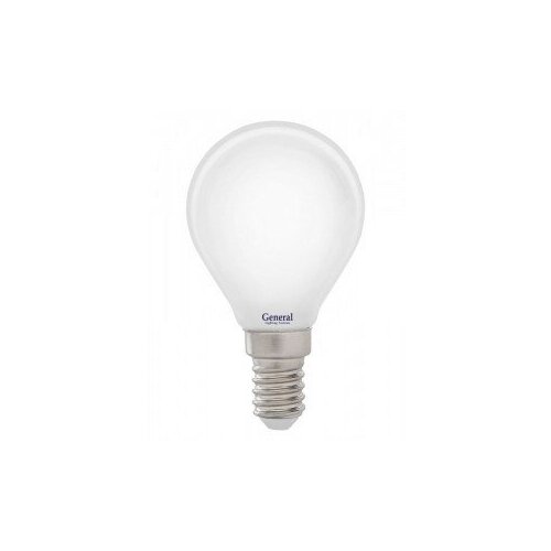 Светодиодная LED лампа General филамент шар E14 8W 4500K 4K 45x78 (нитевидная), матовая 649999 (упаковка 12 штук)