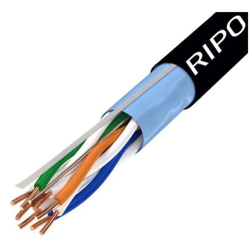 Кабель витая пара для локальной сети LAN FTP4 CAT5E 24AWG Cu PE RIPO outdoor уличный 50 метров 001-122014/50