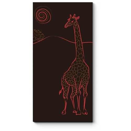 Модульная картина Силуэт жирафа 90x180