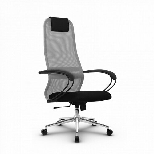 Компьютерное офисное кресло Metta SU-BP-8 Ch 3 Светло-серое/Черное