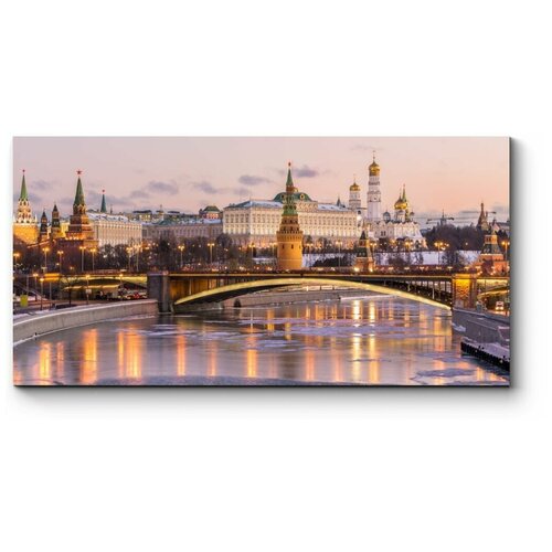 Модульная картина Зимнее утро в Москве 150x75