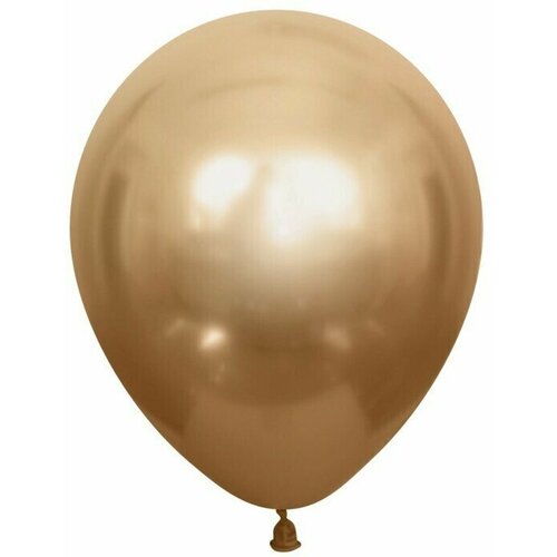 Воздушные шары 12", хром, набор 50 шт, цвет золото