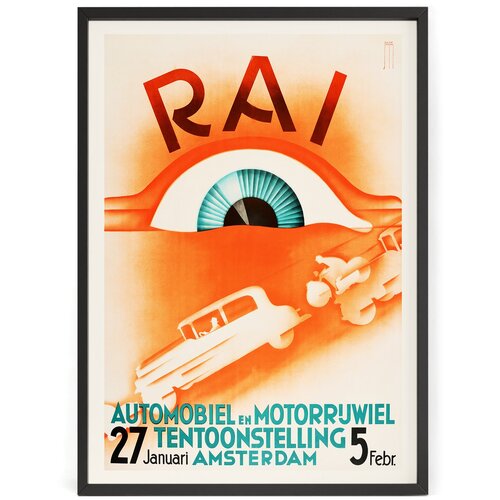 Гоночный постер на стену ралли RAI Automobiel & Motorrijwiel 50 x 40 см в тубусе