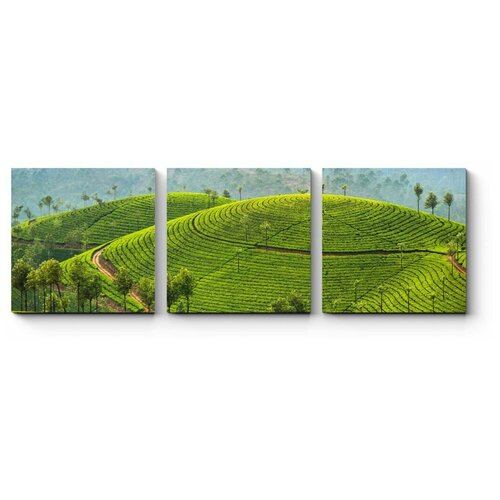 Модульная картина Красота зеленых полей 210x70