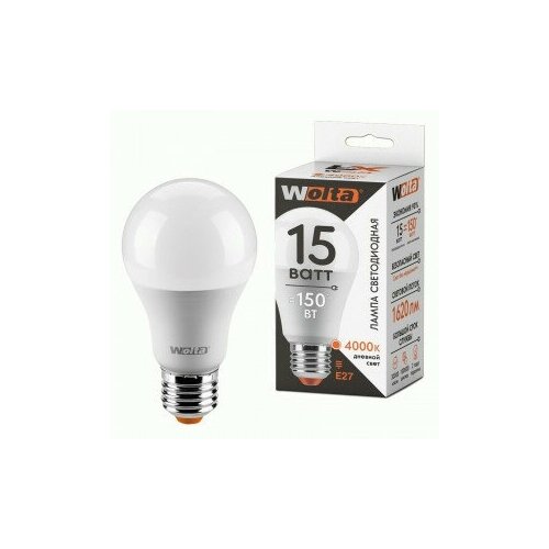 Светодиодная LED лампа Wolta LX лампа ЛОН A60 E27 15W(1620llm) 4000К 4K 121x61x61 30S60BL15E27 (упаковка 18 штук)