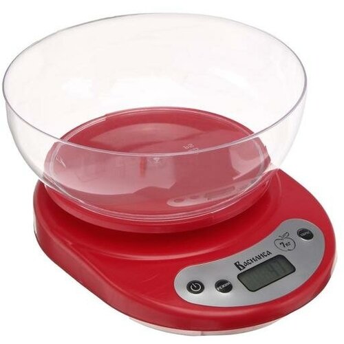 Весы кухонные "василиса" ВА-010, электронные, до 7 кг, красные