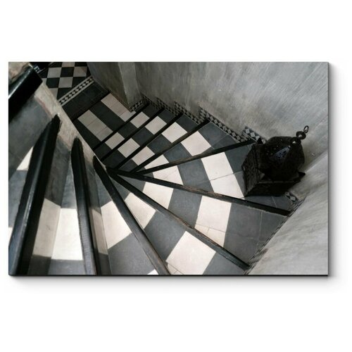 Модульная картина Черно-белая лестница90x60