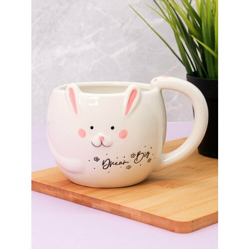 Кружка керамическая Rabbit dream big white 450 мл