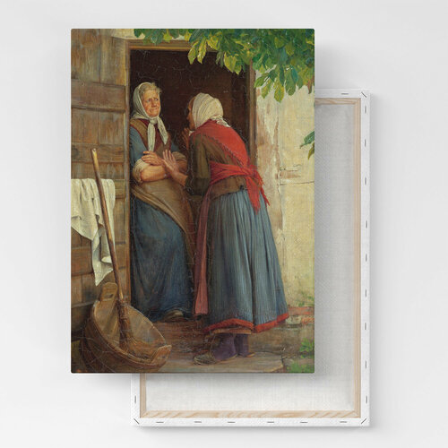 Картина на холсте, репродукция / Карл Генрих Блох - Two Women Talking / Размер 30 x 40 см