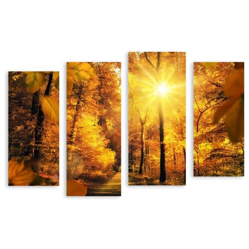 Модульная картина на холсте "Осенний парк" 90x61 см