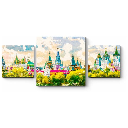 Модульная картина Измайловский Кремль солнечным днем, Москва 80x34