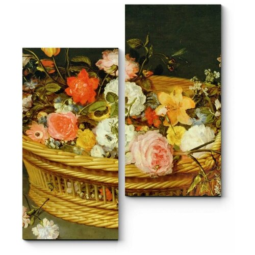 Модульная картина Корзинка с розами40x50