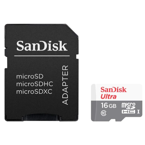 Карта памяти SanDisk Ultra microSDHC + SD Adapter 16GB 80MB/s Class 10