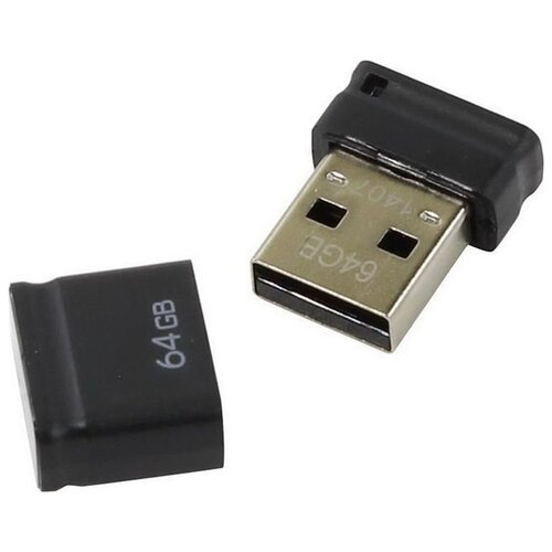 USB-накопитель Qumo 64GB, USB 2.0 (черный)