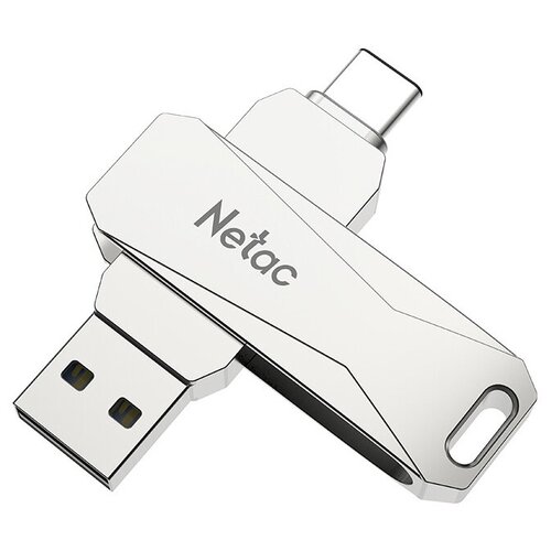 Накопитель USB 3.0/USB Type-C 512Гб Netac U782C (NT03U782C-512G-30PN), серебристый