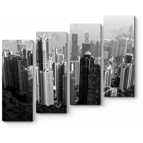 Модульная картина Монохромный Гонконг100x86