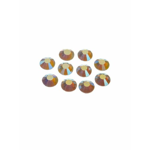 Стразы цветные круглые, Swarovski, SS16, 10шт, 058 №91 AB, IRISK, Д010-06-01