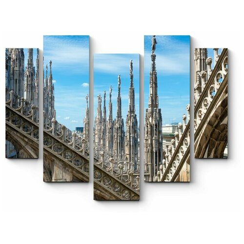 Модульная картина Мраморные скульптуры Миланского собора111x90
