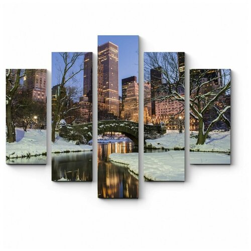 Модульная картина Зимний вид Центрального Парка95x76