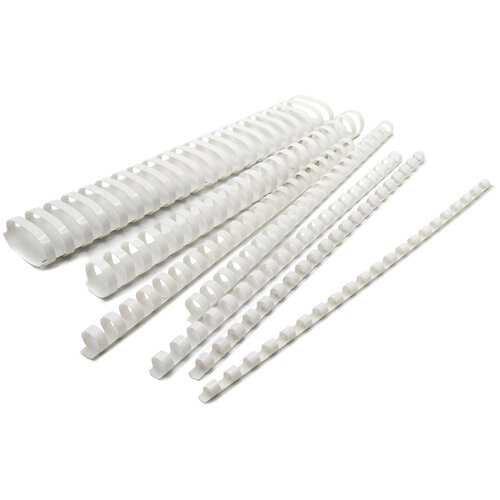 Пружины для переплета пластиковые Silwerhof d=28мм 211-240лист A4 белый (50шт)