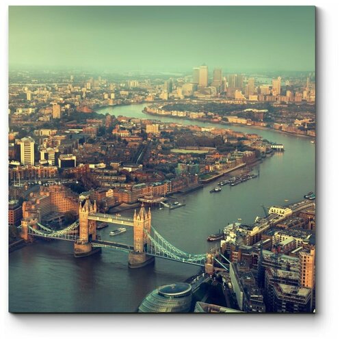 Модульная картина Величественная Темза с высоты птичьего полета, Лондон 90x90