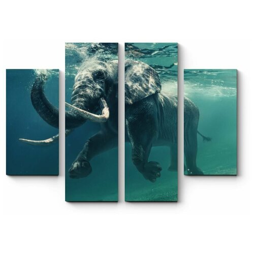 Модульная картина Слон покоряет океан 130x98