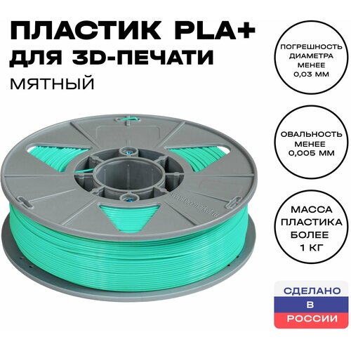 Пластик для 3D принтера PLA (ПЛА) ИКЦ, 1,75 мм, 1 кг, мятный