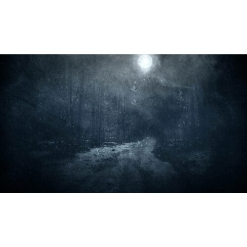 Картина на холсте 60x110 LinxOne "Луна ночь зима снег" интерьерная для дома / на стену / на кухню / с подрамником