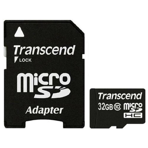 Карта памяти Transcend Premium microSDHC 32Gb UHS-I Cl10 +ад, TS32GUSDHC10