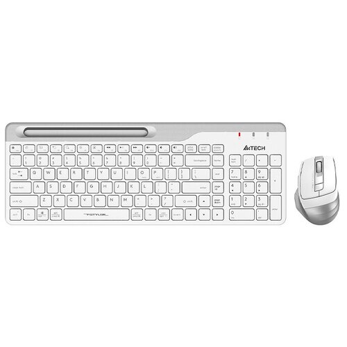 Набор клавиатура+мышь беспроводные A4Tech Fstyler FB2535C, радиоканал белый/серый