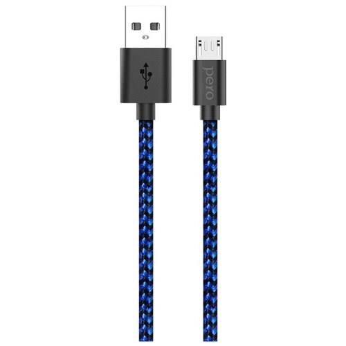 Кабель USB PERO DC-04 micro-USB, 2А, 1м, Blue-black