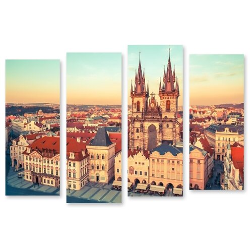 Модульная картина на холсте "Красавица Прага" 120x87 см