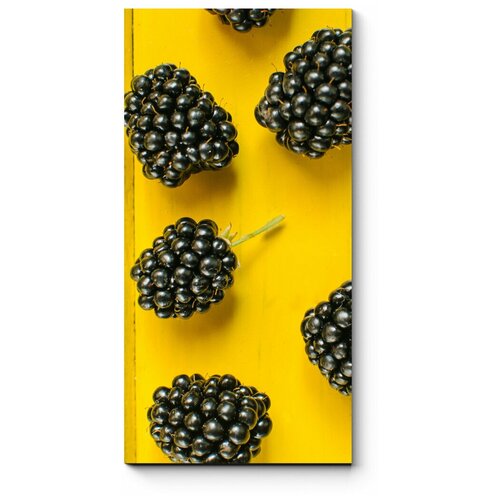 Модульная картина Ежевика на желтом 70x140