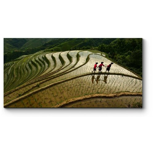 Модульная картина Рисовая терраса в Гуйлинь, Китай110x55