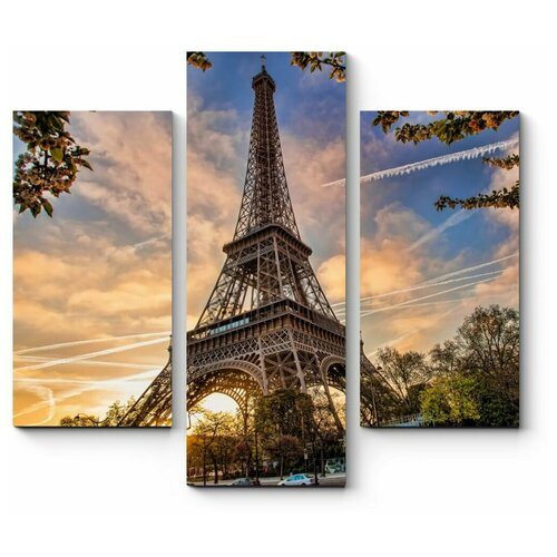 Модульная картина Цветущий Париж 70x63
