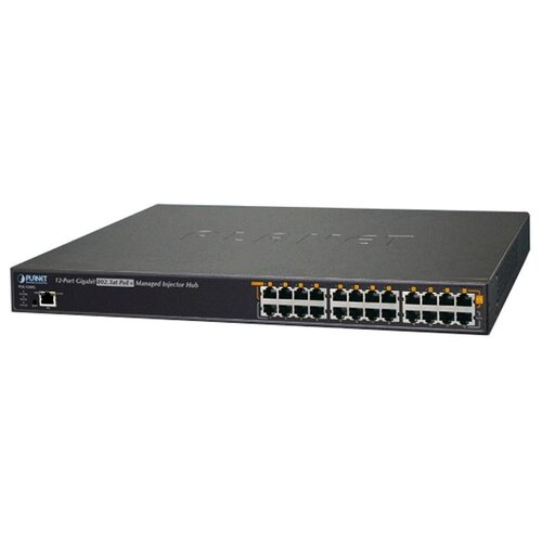 Инжектор PLANET POE-1200G 12-Port 802.3at Managed Gigabit Power over Ethernet Injector Hub (full power - 200W)