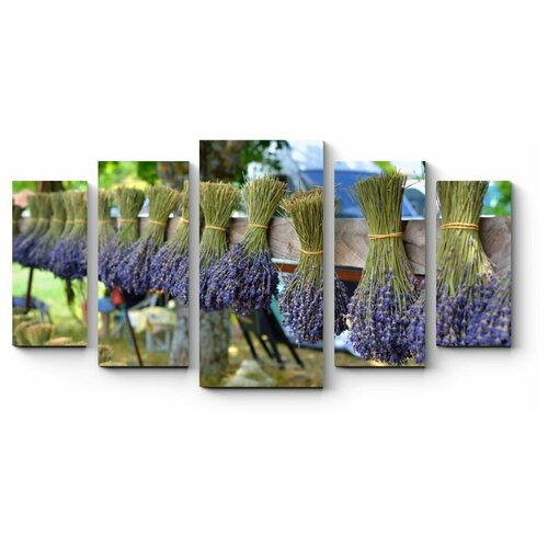 Модульная картина Букеты из лавандовых цветов, Прованс170x94