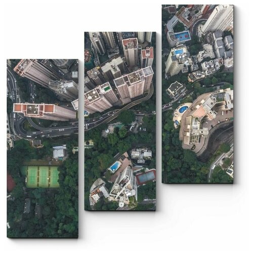 Модульная картина Гонконг с высоты птичьего полета110x117