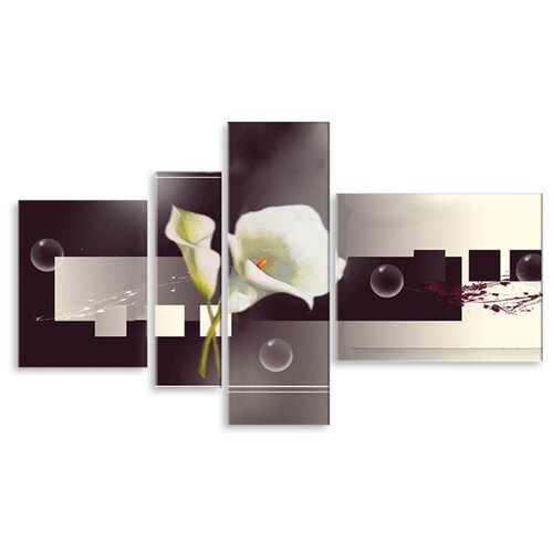 Модульная картина на холсте "Каллы в абстракции" 90x54 см