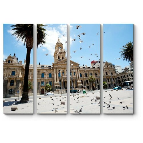 Модульная картина Летящие голуби над площадью Кейптауна 120x90