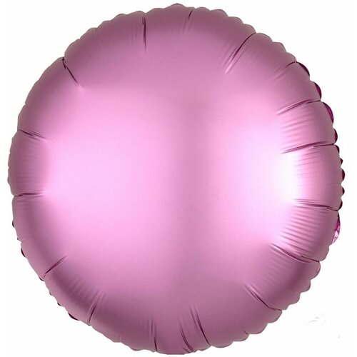 Воздушный шар фольгированный Anagram круглый, Сатин, фламинго, 46 см