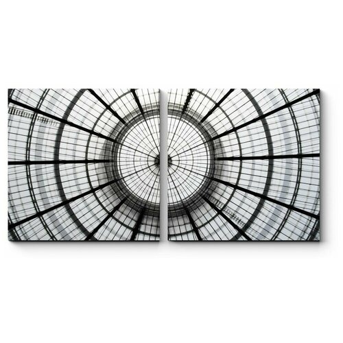 Модульная картина Круглый стеклянный потолок 80x40