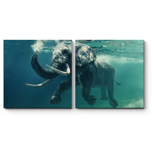 Модульная картина Слон покоряет океан 110x55
