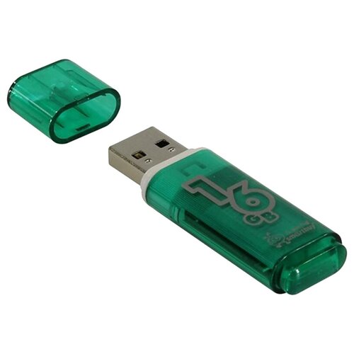 Память Smart Buy "Glossy" 16GB, USB 2.0 Flash Drive, зеленый